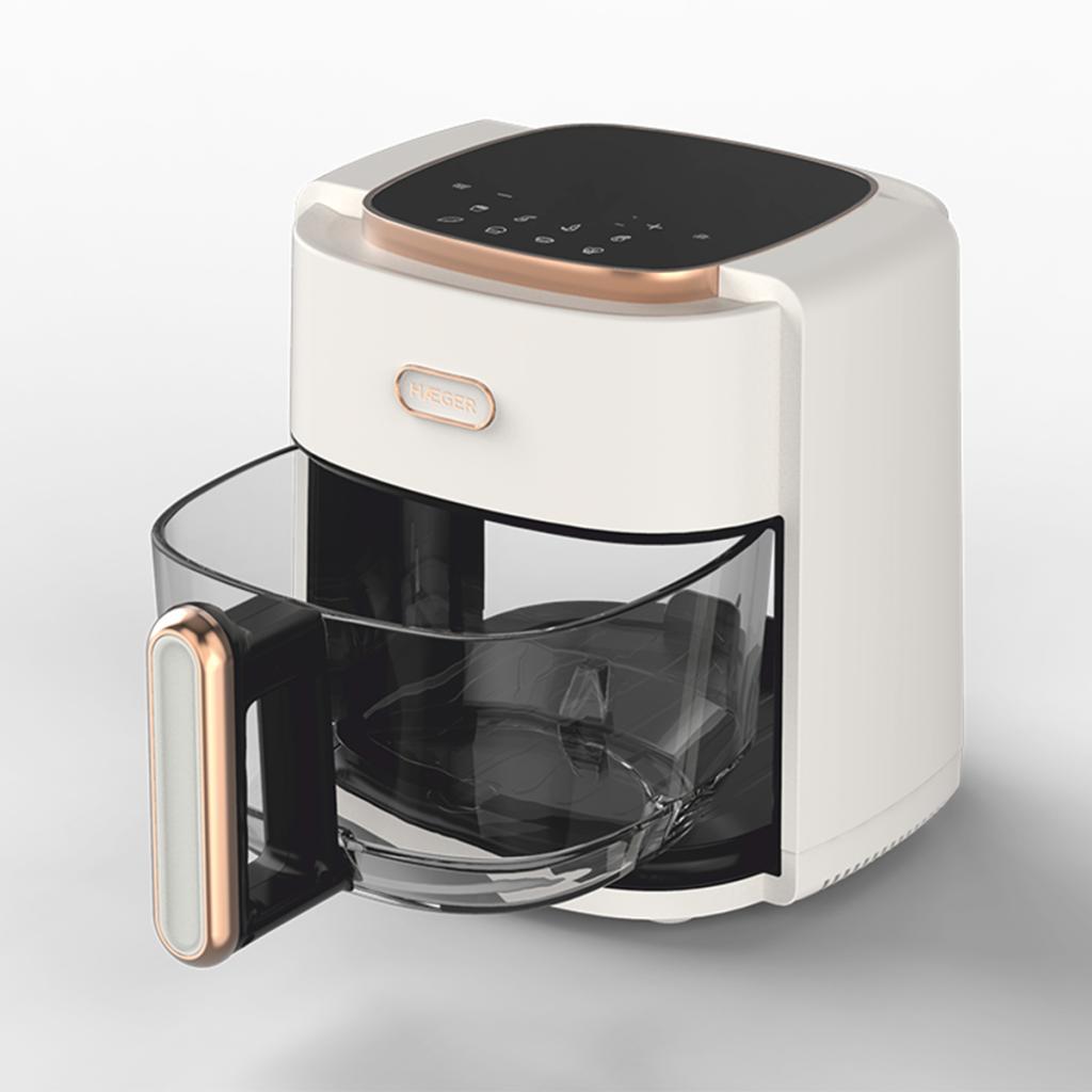 Freidora Digital sin Aceite HAEGER Air Glass - 4,5 L, Cuba de cristal ...