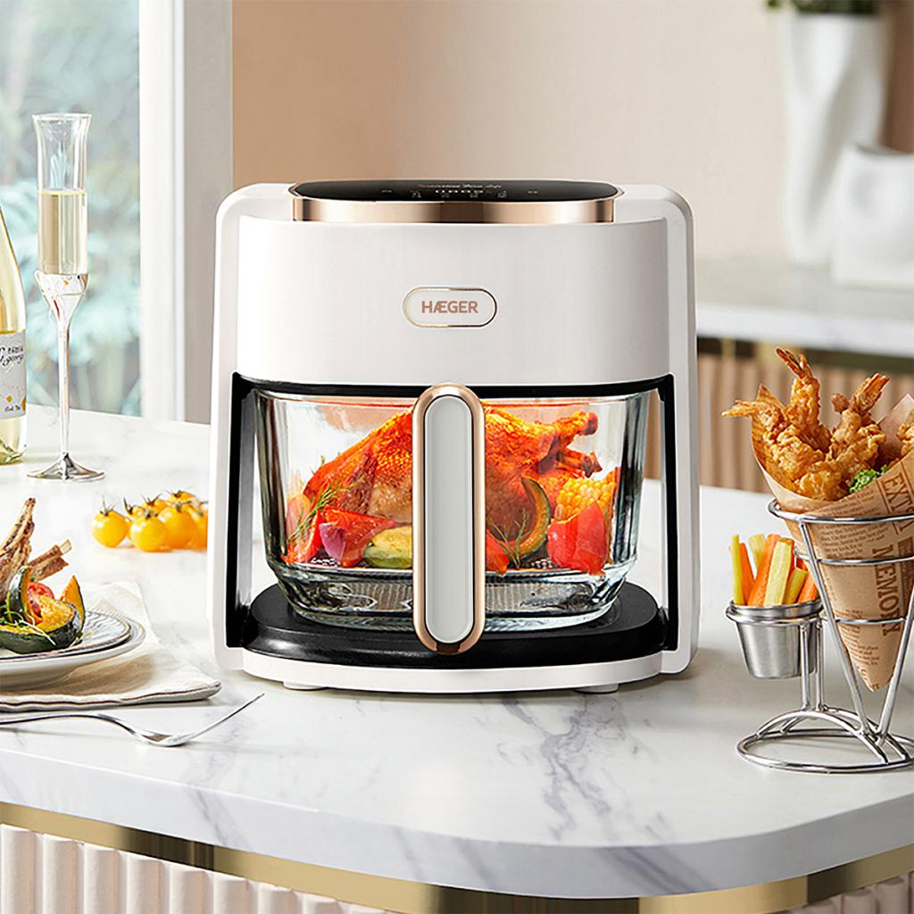 Freidora Digital sin Aceite HAEGER Air Glass - 4,5 L, Cuba de cristal - HÆGER Eletrodomésticos