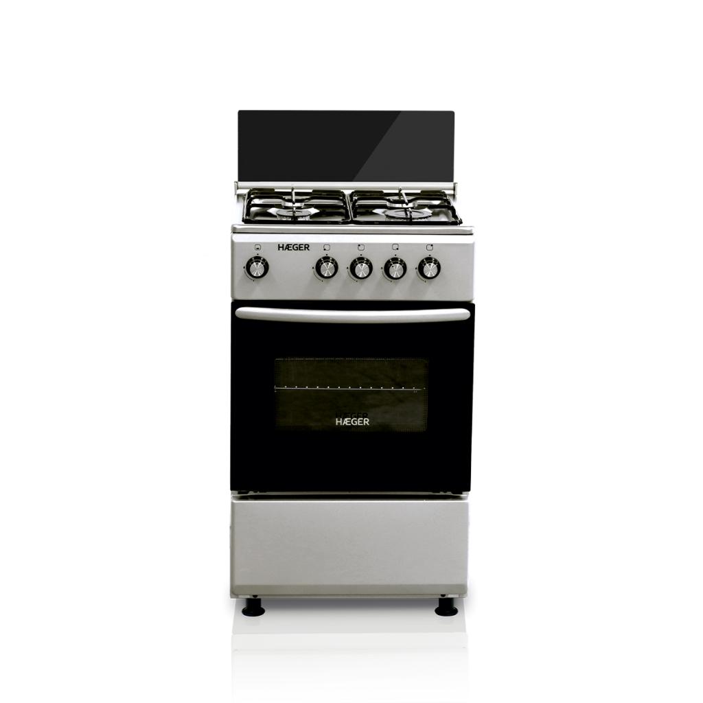Gas Cooker HAEGER 50x50 - 46 Litres, 4 Zones, Stainless Steel/Grey ...