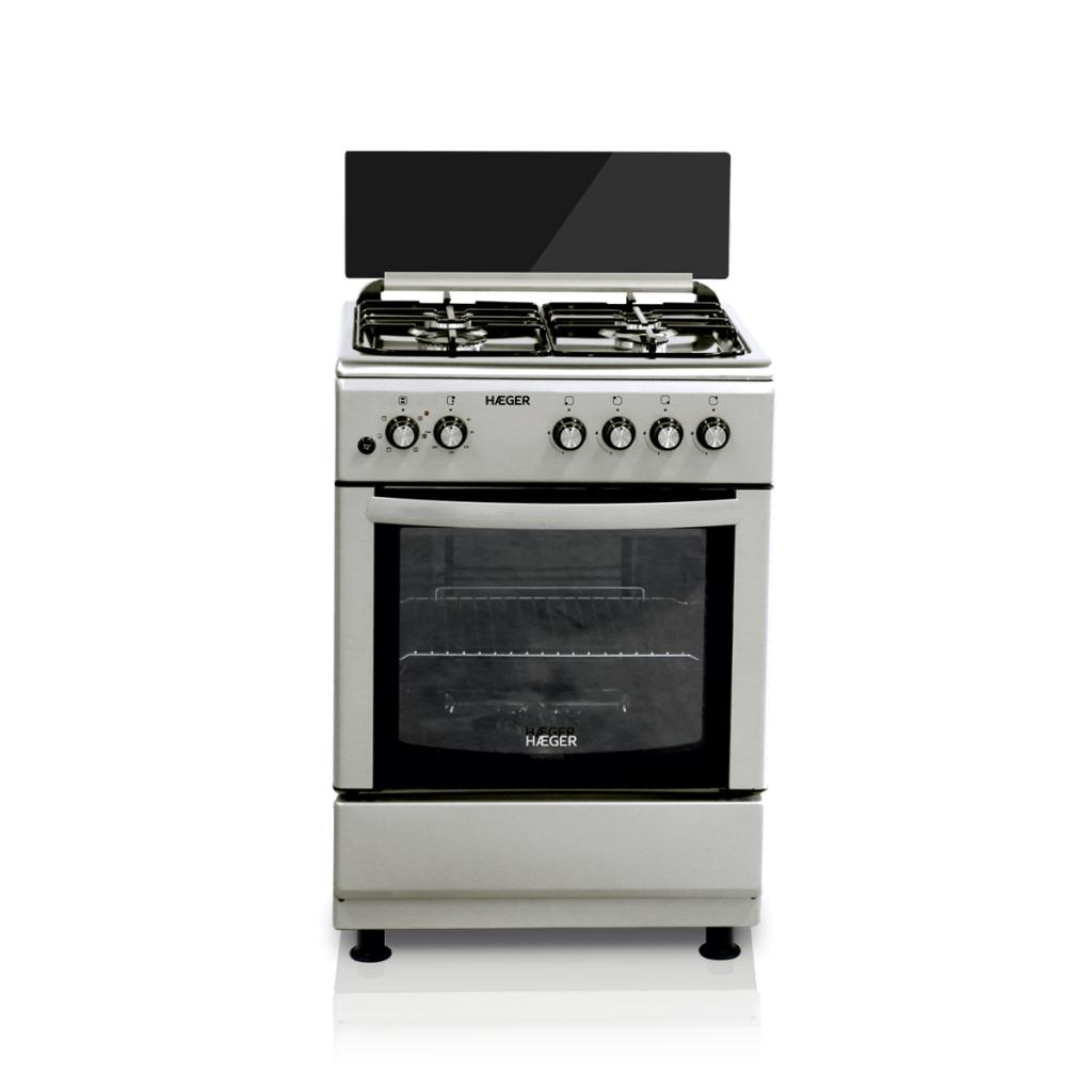 Gas Cooker with Electric Oven HAEGER 60×60 - 64 L, 4 Zones, Stainless ...