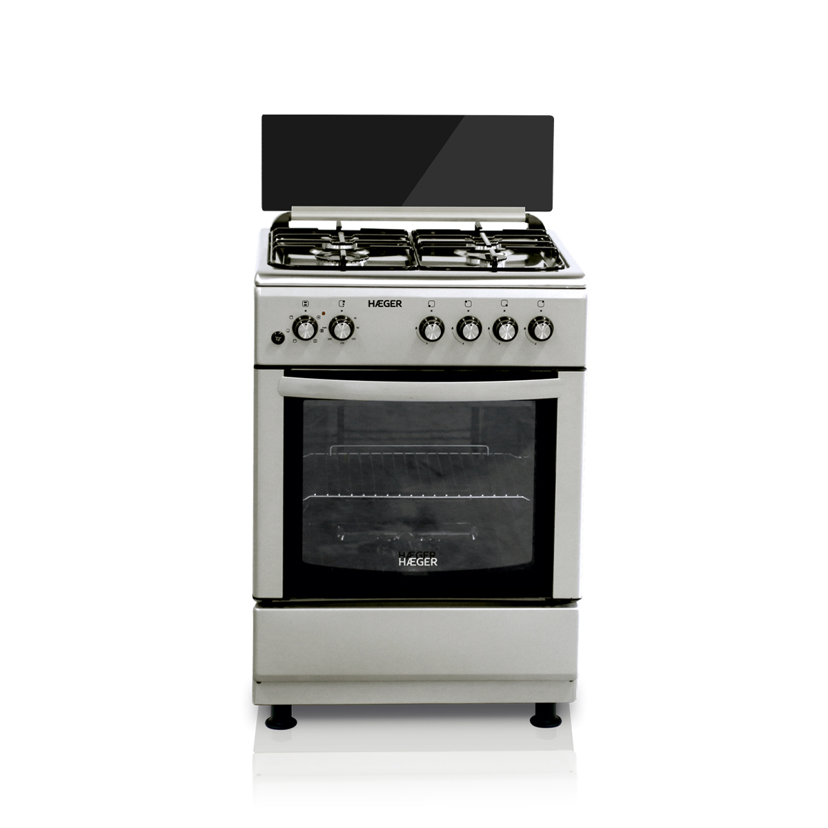 Gas Cooker HAEGER 60x60 - 64 L, 4 Zones, Stainless Steel/Grey - HAEGER ...