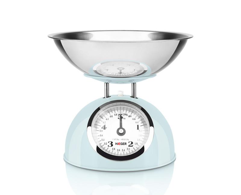 Mechanical Kitchen Scale HAEGER Pastel Blue - 5kg, 20g - HAEGER Home ...