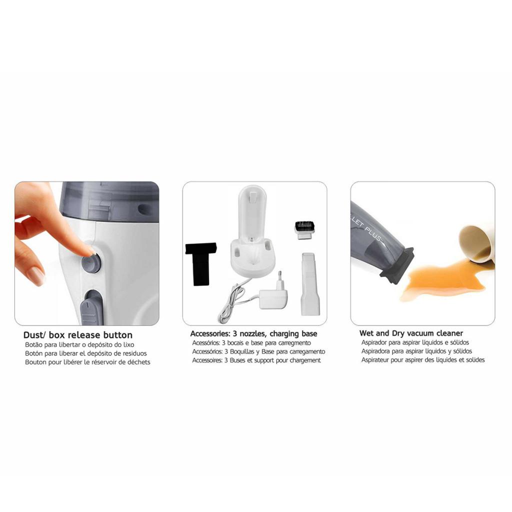 Bullet Plus Rechargeable Hand Held Vacuum Cleaner (Grey) - HAEGER Home ...