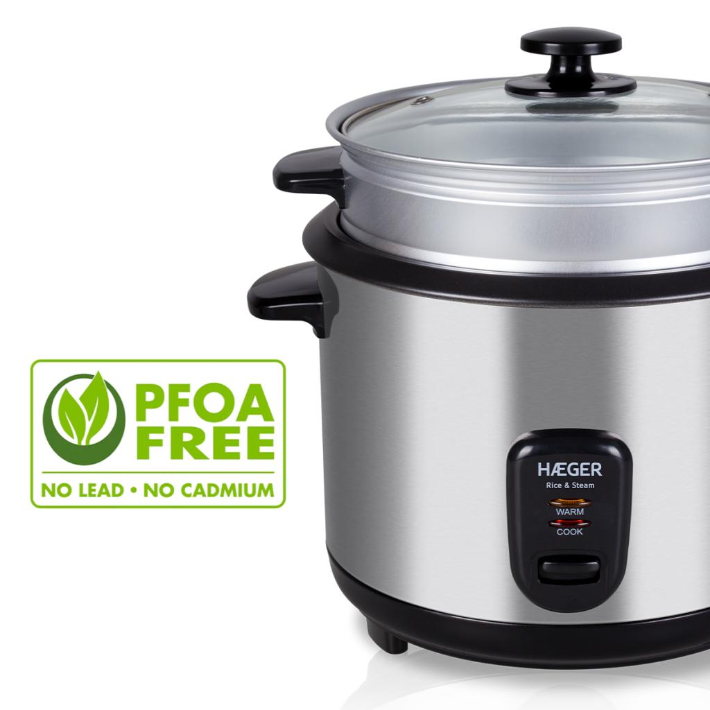 Electric Rice Cooker HAEGER Rice & Steam - 1.8 L, 700W, Stainless Steel ...