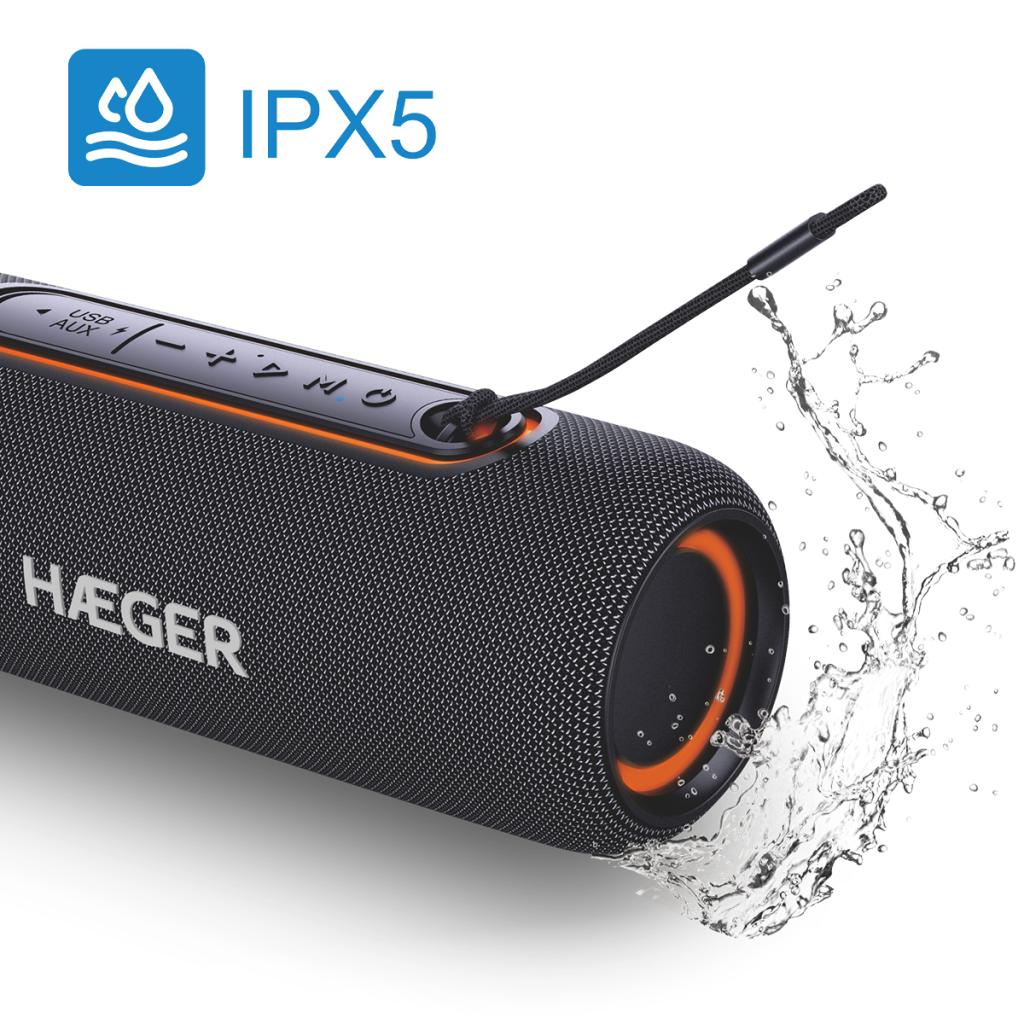 Portable Bluetooth Speaker HAEGER Light Boom - 3h Battery Life, IPX5 ...